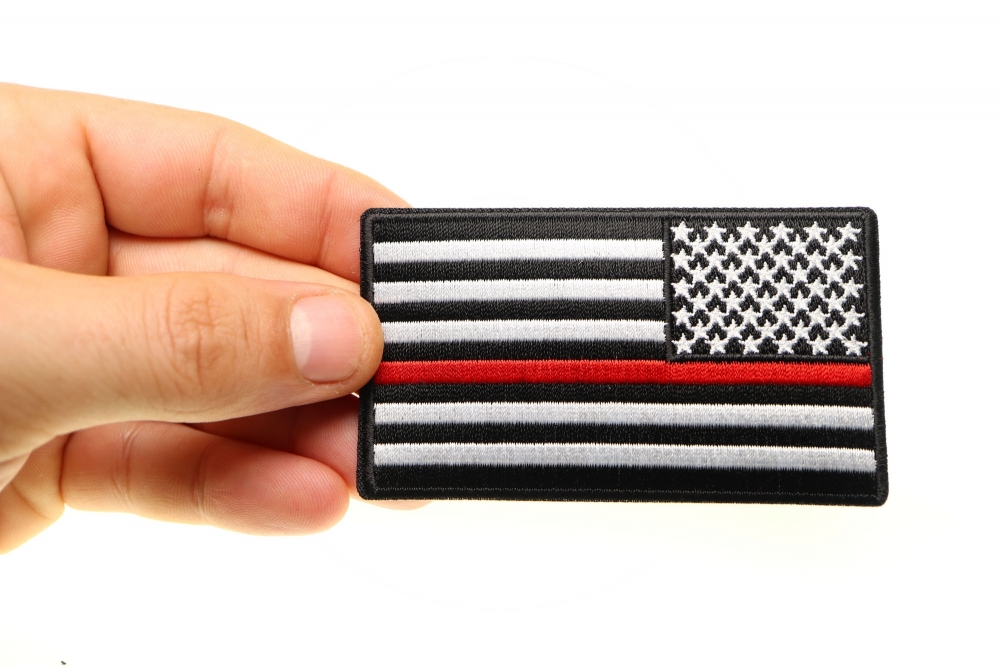 Thin Red Line American Flag Reversed Patch | American Flag Patches -TheCheapPlace