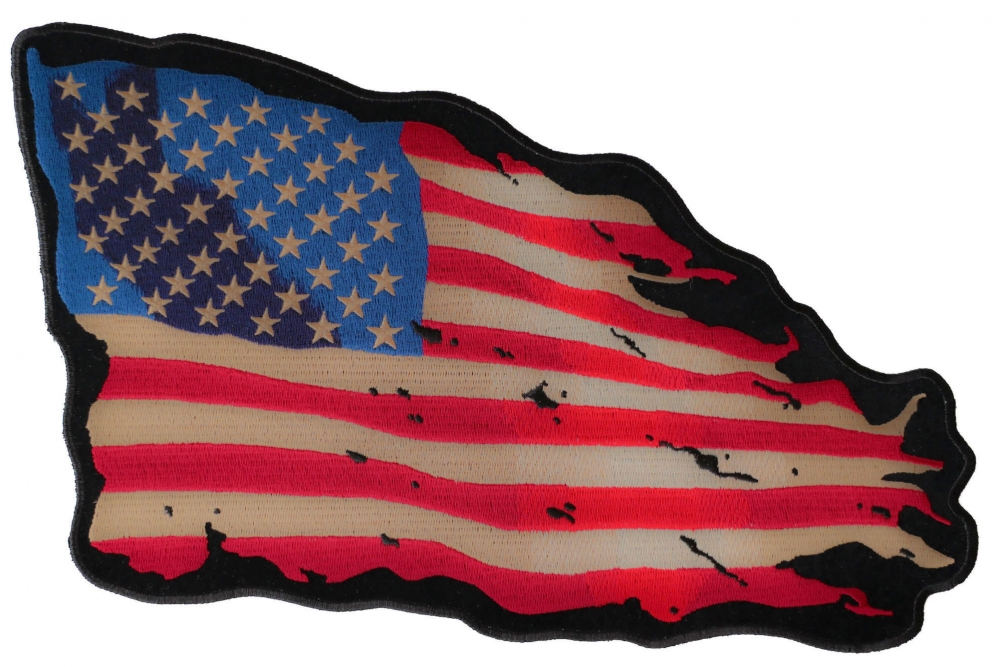 Tattered Us American Flag Large Back Patch American Flag Patches
