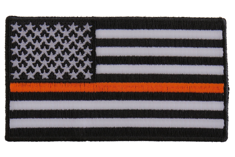 Thin Orange Line American Flag For Search & Rescue | American Flag Patches -TheCheapPlace