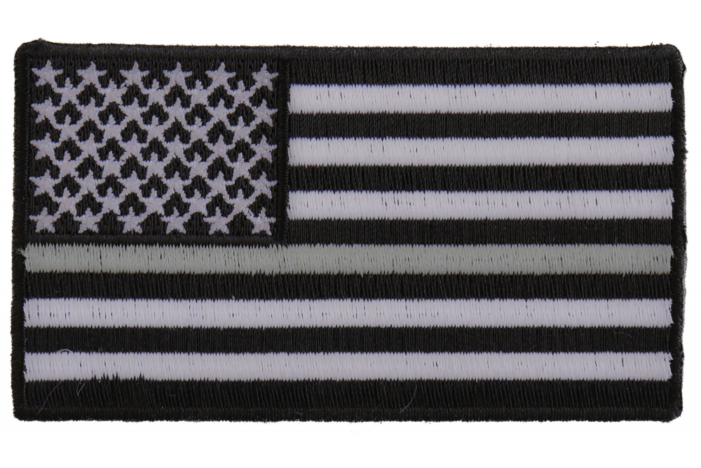 Thin Silver Line American Flag For Corrections | American Flag Patches ...