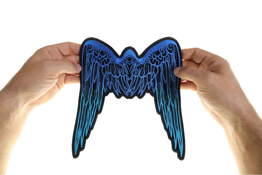 Large Angel Wings Patch Blue | Embroidered Patches