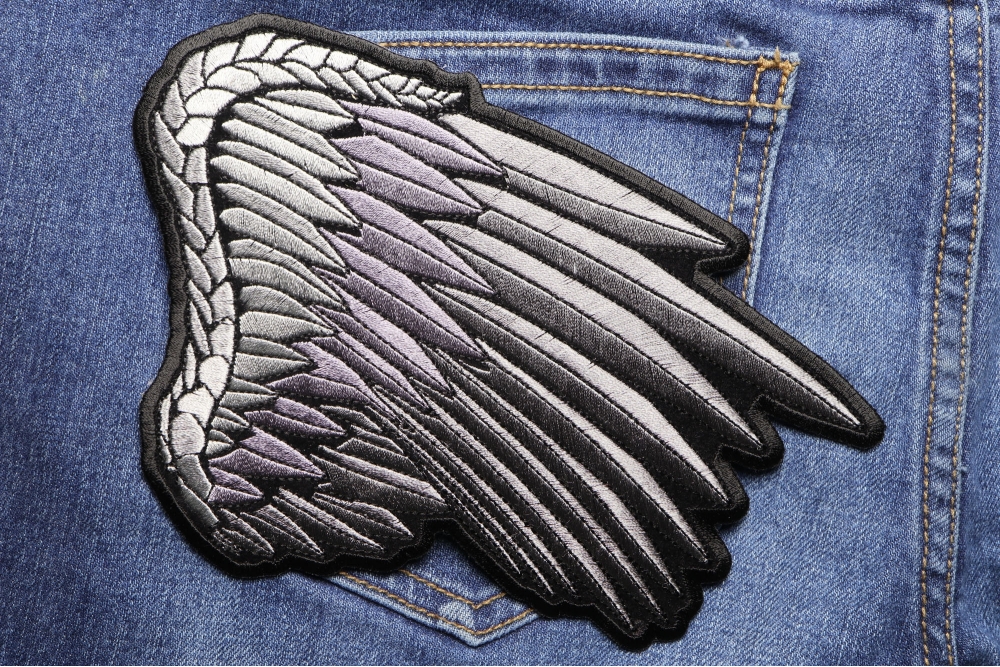 Silver Angel Right Wing Patch | Embroidered Patches