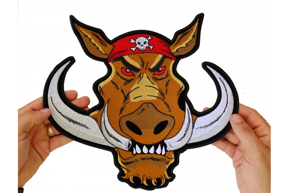 Biker Hog Large Hawg Patch | Wild Animal Patches -TheCheapPlace