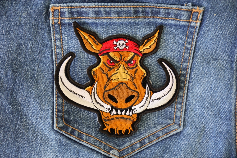 Biker Hog Patch Small Hawg | Wild Animal Patches -TheCheapPlace
