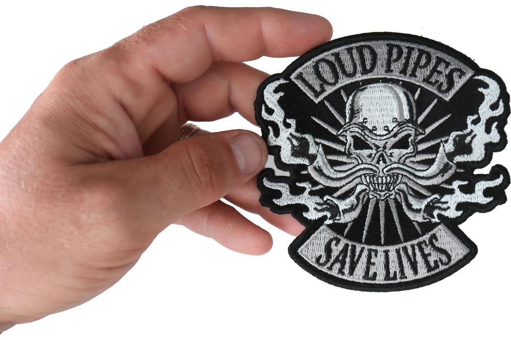 Loud Pipes Save Lives Skull Patch - TheCheapPlace