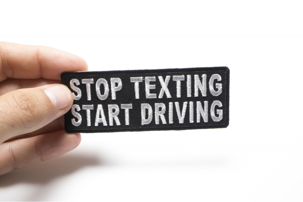 Stop Texting Start Driving Patch | Biker Patches -TheCheapPlace