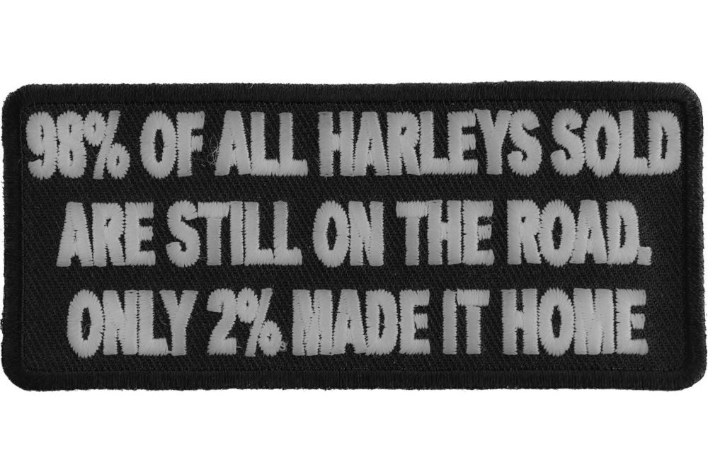 2 Percent Of Harleys Made It Home Funny Biker Patch | Biker Patches ...