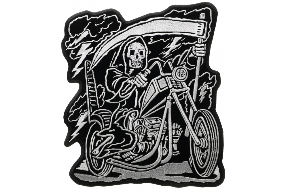 Reaper Riding Motorcycle Large Back Patch - TheCheapPlace