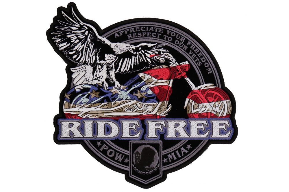 Ride Free American Eagle Biker Vest Patch | Biker Patches -TheCheapPlace