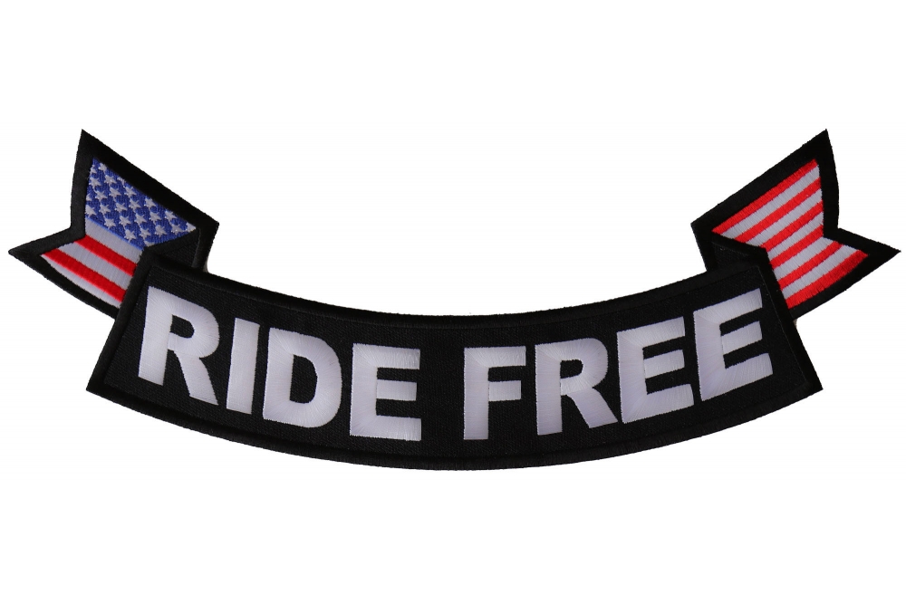 Ride Free Large Lower Rocker Biker Back Patch - TheCheapPlace