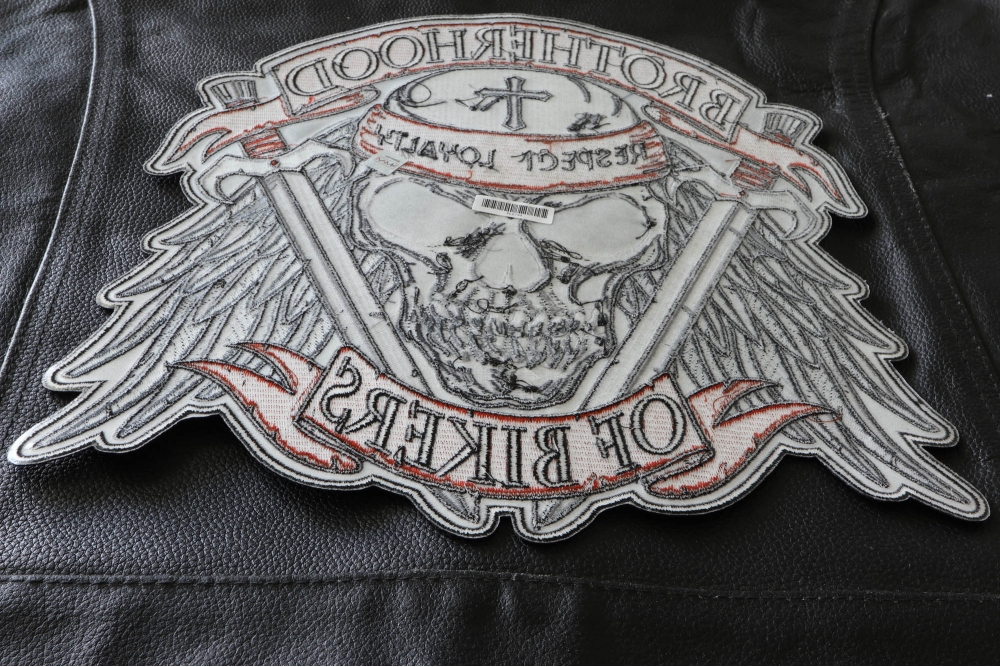 Brotherhood of Bikers Respect and Loyalty Skull Large Biker Back Patch ...