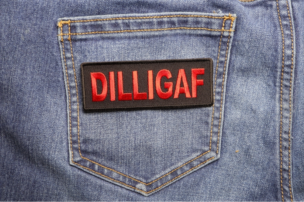 Dilligaf Patch In Red | Dilligaf Patches -TheCheapPlace