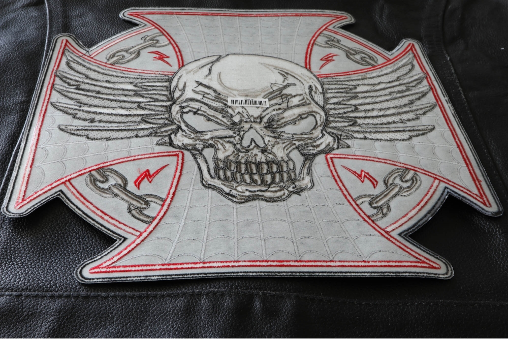Maltese Skull Large Biker Back Patch Thecheapplace