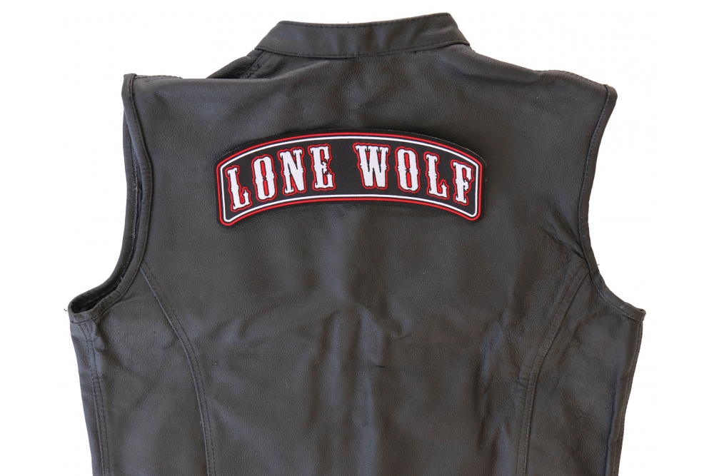 Large Lone Wolf Rocker Patch | Upper Back Patches -TheCheapPlace