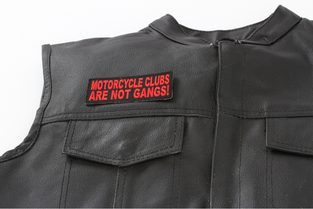 Motorcycle Clubs Are Not Gangs Patch In Red | Biker Patches -TheCheapPlace