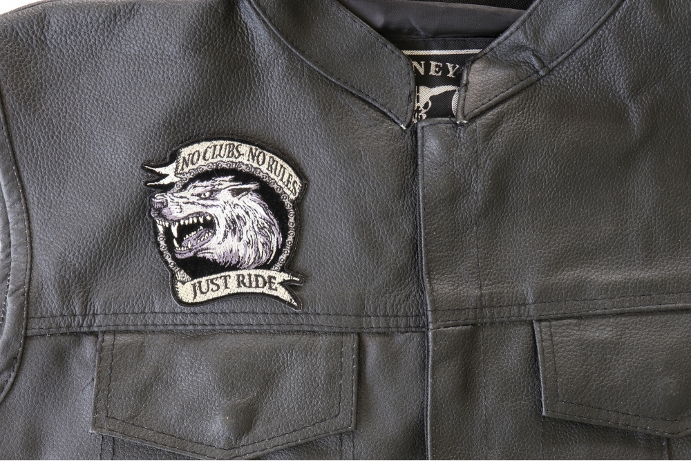 No Clubs No Rules Just Ride Wolf Biker Patch - TheCheapPlace