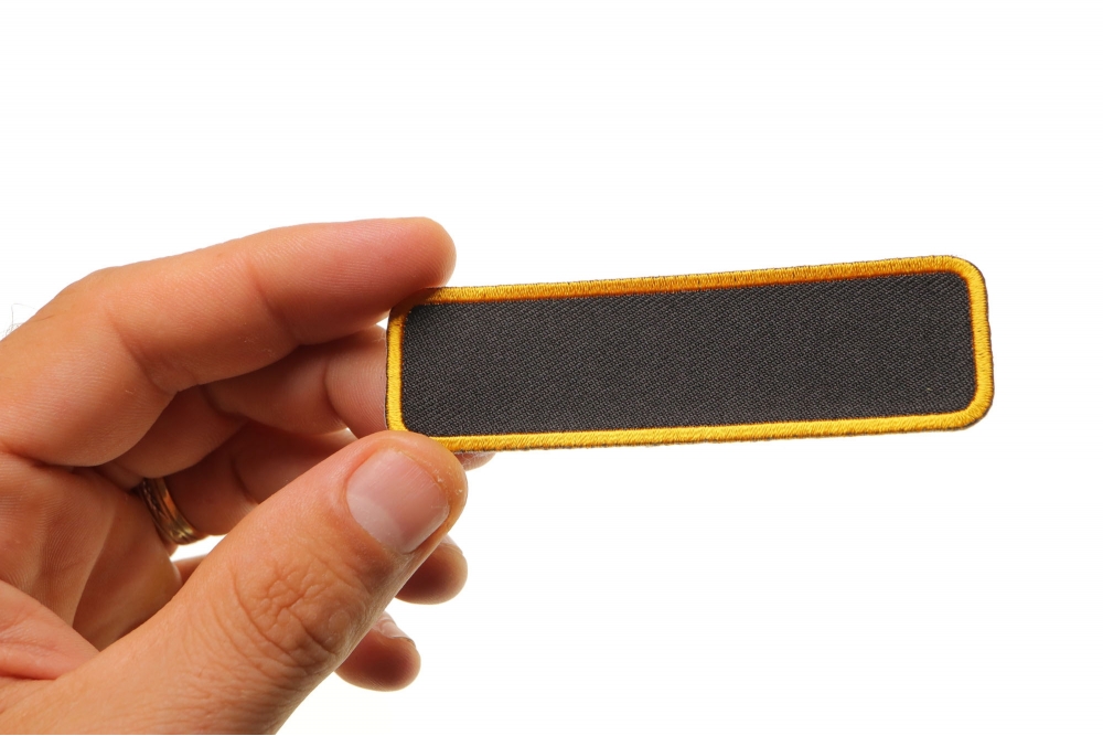 Blank Name Tag Patch Yellow Border | Blank Patches -TheCheapPlace