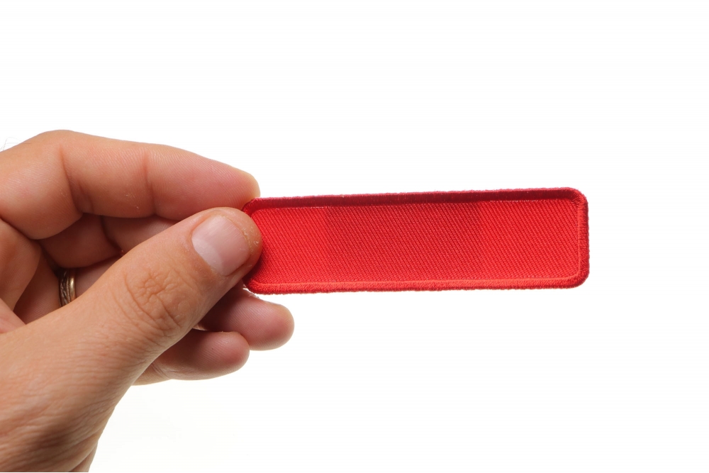 Red Name Tag Blank Patch | Embroidered Patches