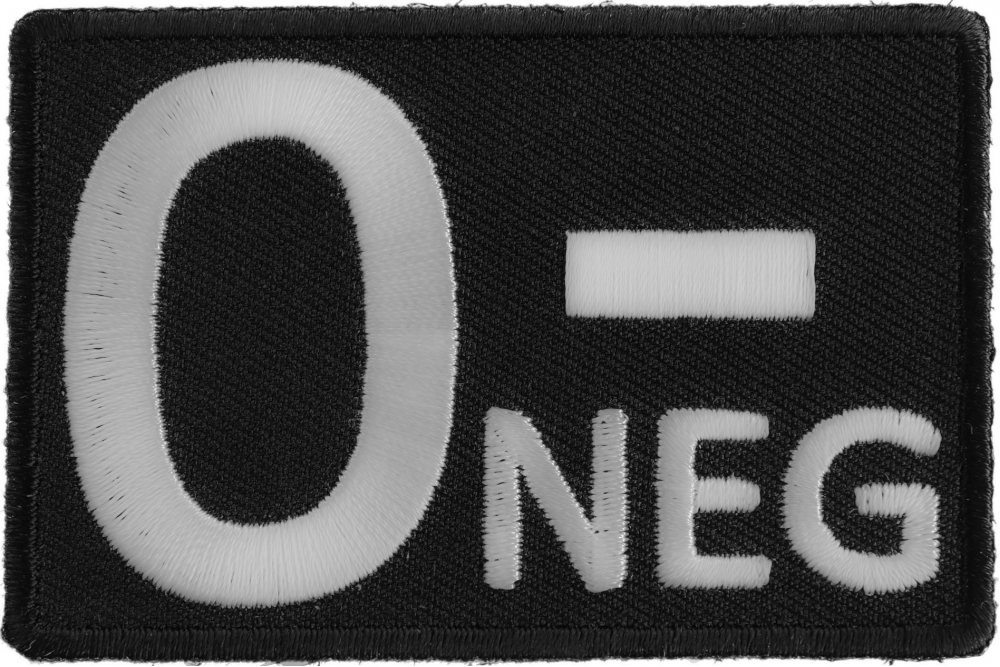 O NEGATIVE Blood ID Patch | Blood Types -TheCheapPlace