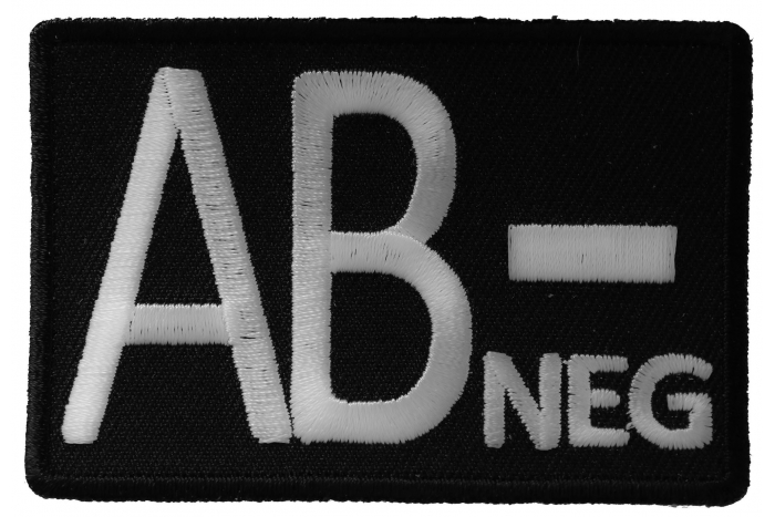 AB NEGATIVE Blood Type Patch, Iron on Patch, Embroidered by Ivamis Patches
