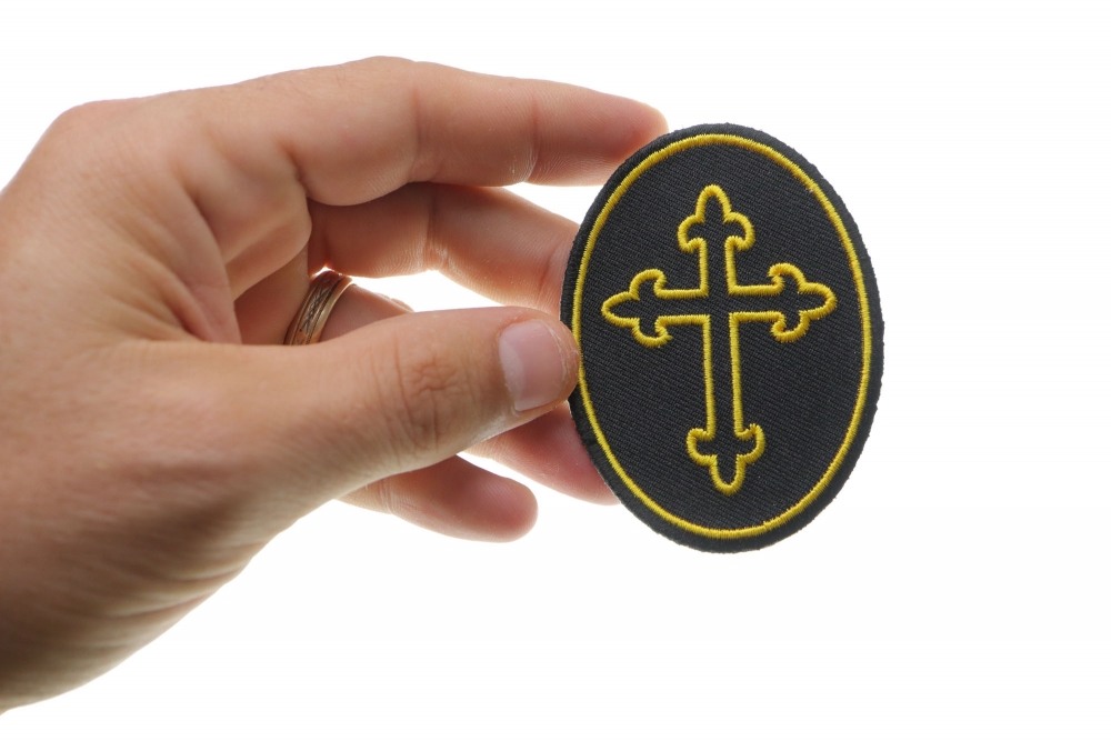 Christian Cross Oval Patch | Christian Patches -TheCheapPlace