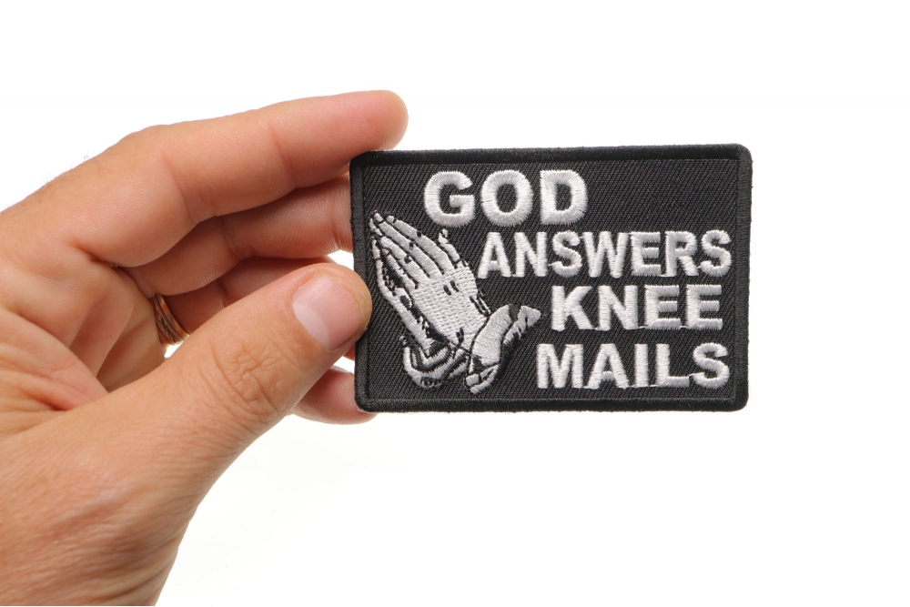 God Answers Knee Mails Patch | Christian Patches -TheCheapPlace