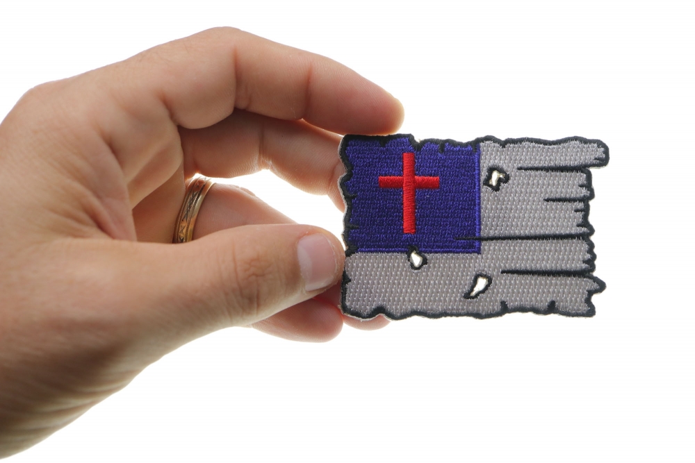 Tattered Christian Flag Patch | Christian Patches -TheCheapPlace
