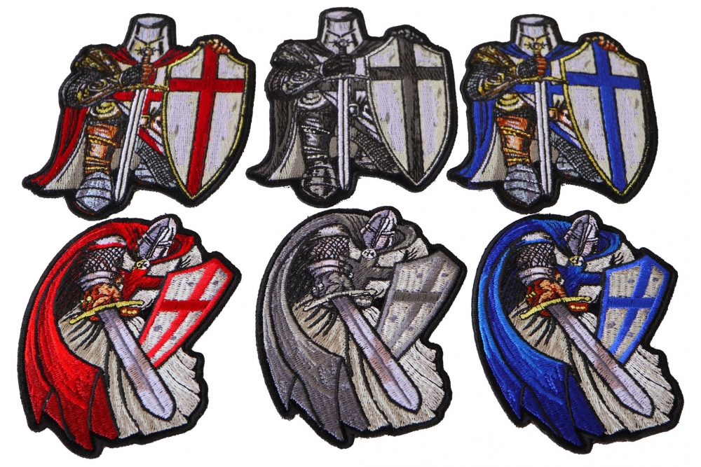 Kneeling and Ready Crusader Knights Templar Small Set of 6 Iron on ...