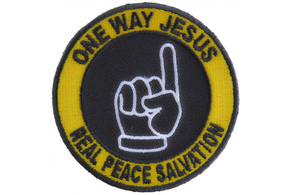 One Way Jesus Real Salvation Round Patch | Christian Patches -TheCheapPlace