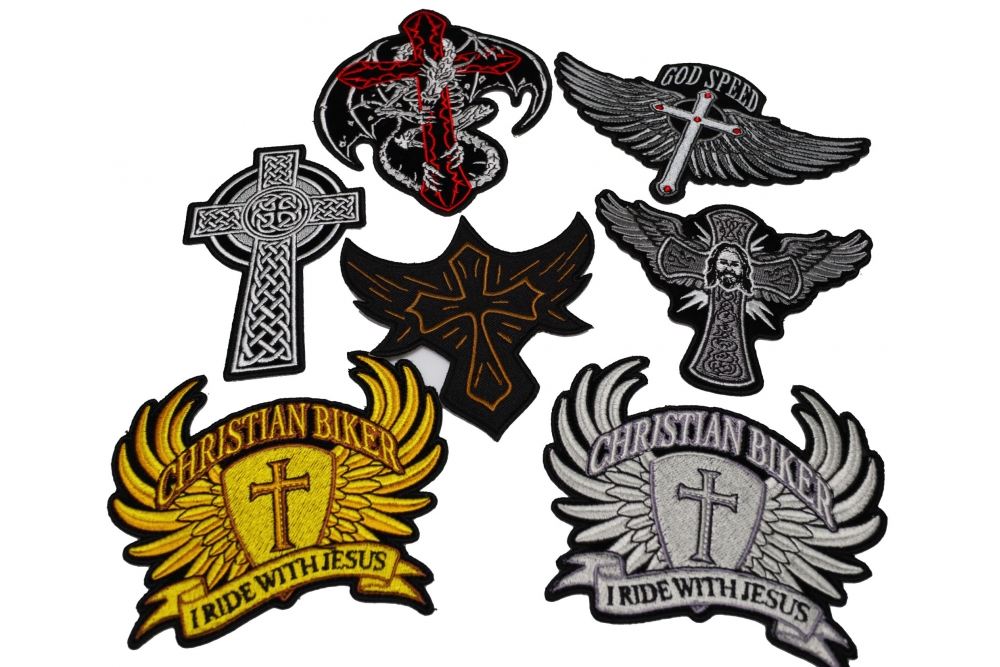 Set of 7 Christian Biker Patches - TheCheapPlace