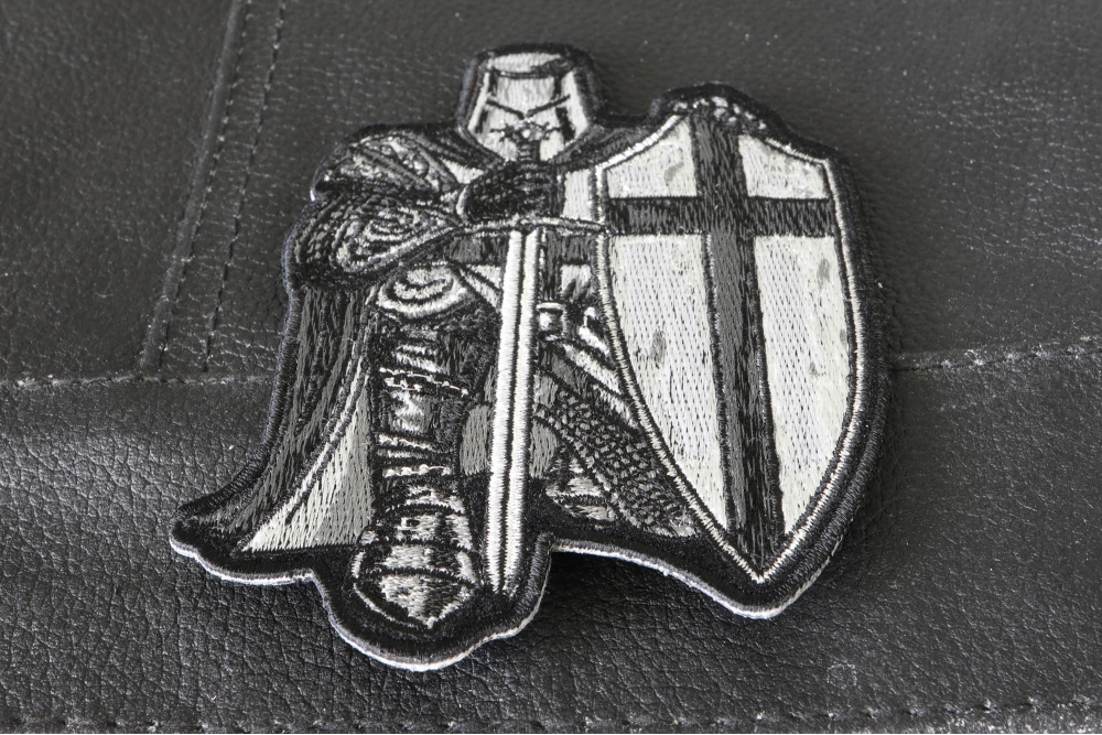 Black and White Crusader Knight Small Patch | Christian Patches ...