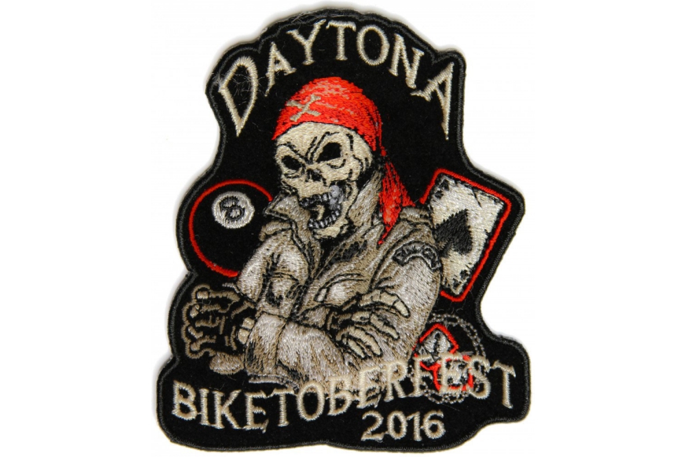 Daytona Biketoberfest 2016 Biker Rally Skull Patch | Daytona Patches ...