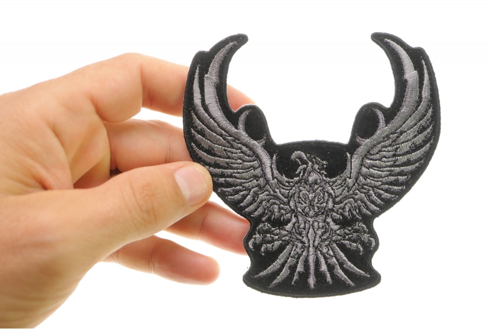 Silver Tribal Eagle Small Patch | Eagle Patches -TheCheapPlace