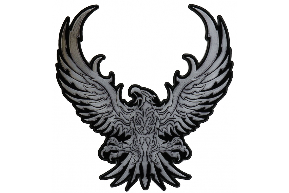 Silver Eagle Embroidered Iron on Patch - TheCheapPlace
