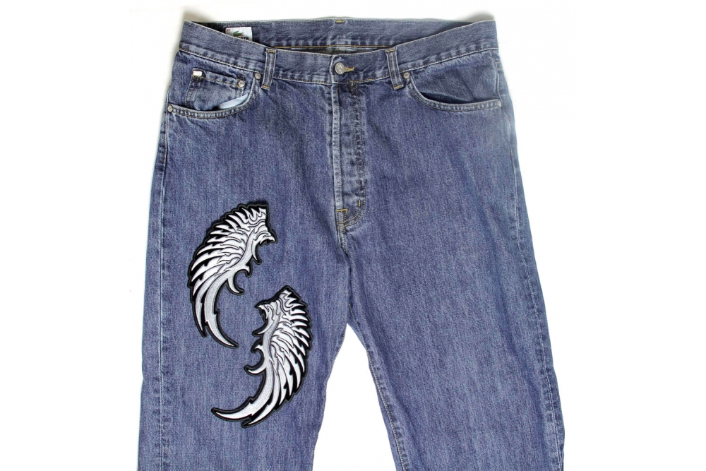 Left Silver Eagle Wing Patch | Eagle Patches -TheCheapPlace