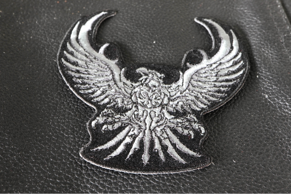 Silver Tribal Eagle Small Patch | Eagle Patches -TheCheapPlace