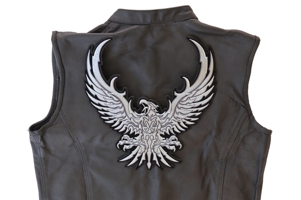 Silver Eagle Embroidered Iron on Patch - TheCheapPlace