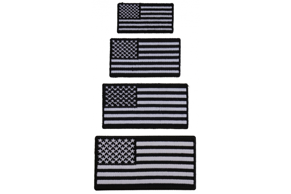 American Flag Patches Black White Small 4 Sizes | Flag Combos ...
