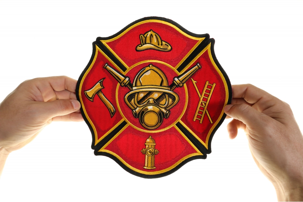 Large Fire Fighter Axe Ladder Hydrant Cap Patch | Embroidered Patches