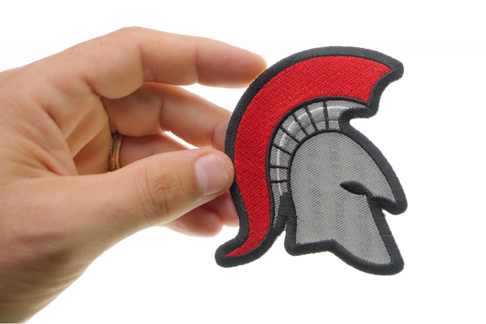 Spartan Helmet Red Mohawk Firefighter Patch