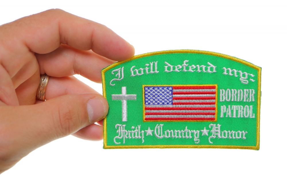 Will Defend Border Patrol Patch In Green | Police Firemen EMT ...