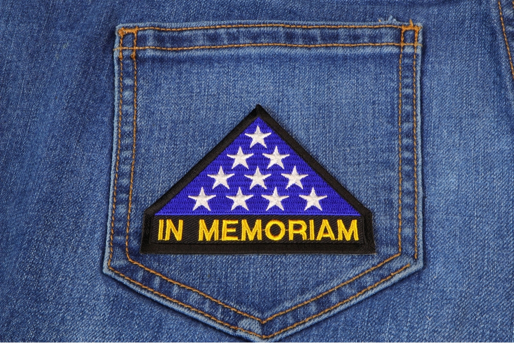In Memoriam Folded Flag Patch | Flag Patches -TheCheapPlace