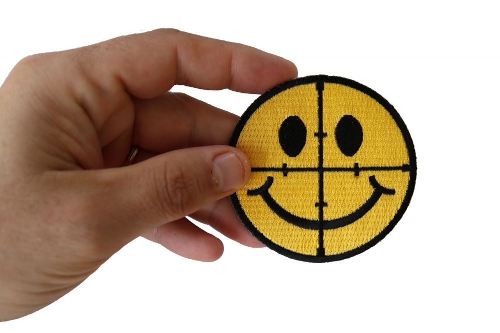 Sniper Scope Smiley Face Funny Iron on Patch - TheCheapPlace