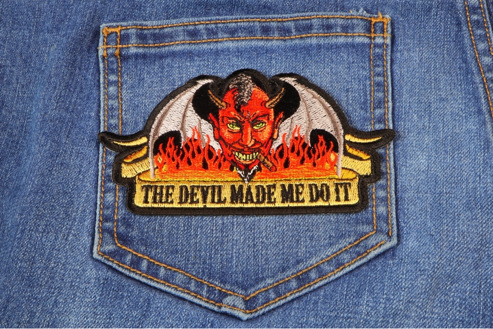 Devil Made Me Do It Small Patch | Embroidered Patches