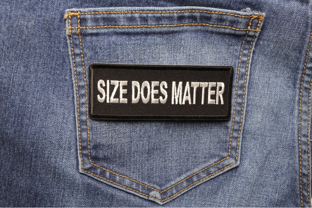 Size Does Matter Funny Iron on Patch - TheCheapPlace