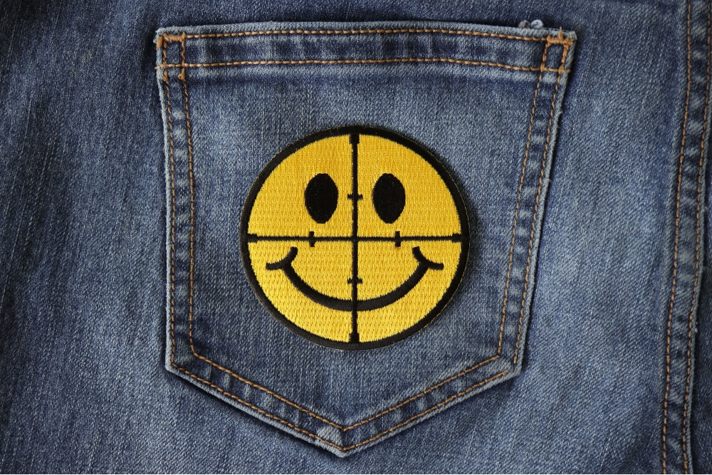 Sniper Scope Smiley Face Funny Iron on Patch - TheCheapPlace