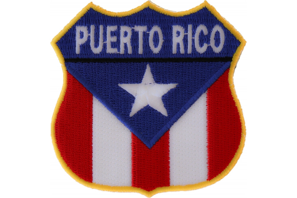 Puerto Rico Shield Flag Patch | International Flags -TheCheapPlace