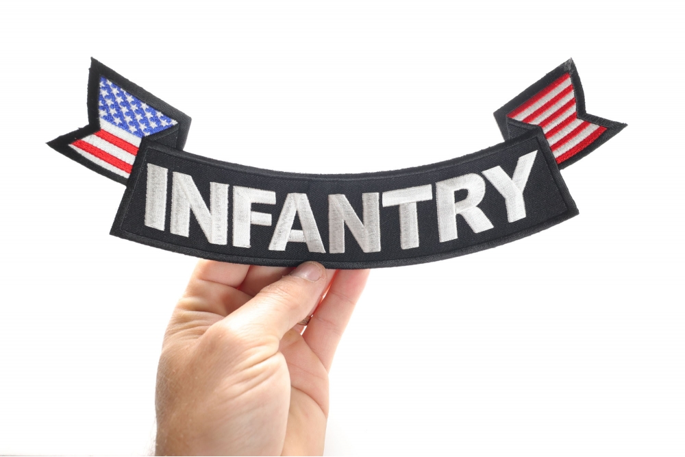 Infantry Large Lower Rocker Patch With Flags | Army Patches -TheCheapPlace