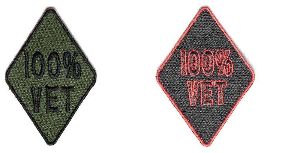100 Percent Vet Patches Green Black Red Colors 2 Patches | Vet Patches ...