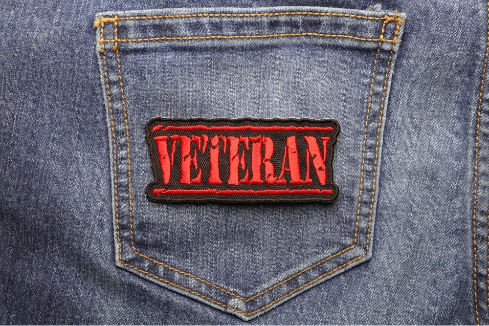 Veteran Patch Old Stamper Red | Vet Patches -TheCheapPlace